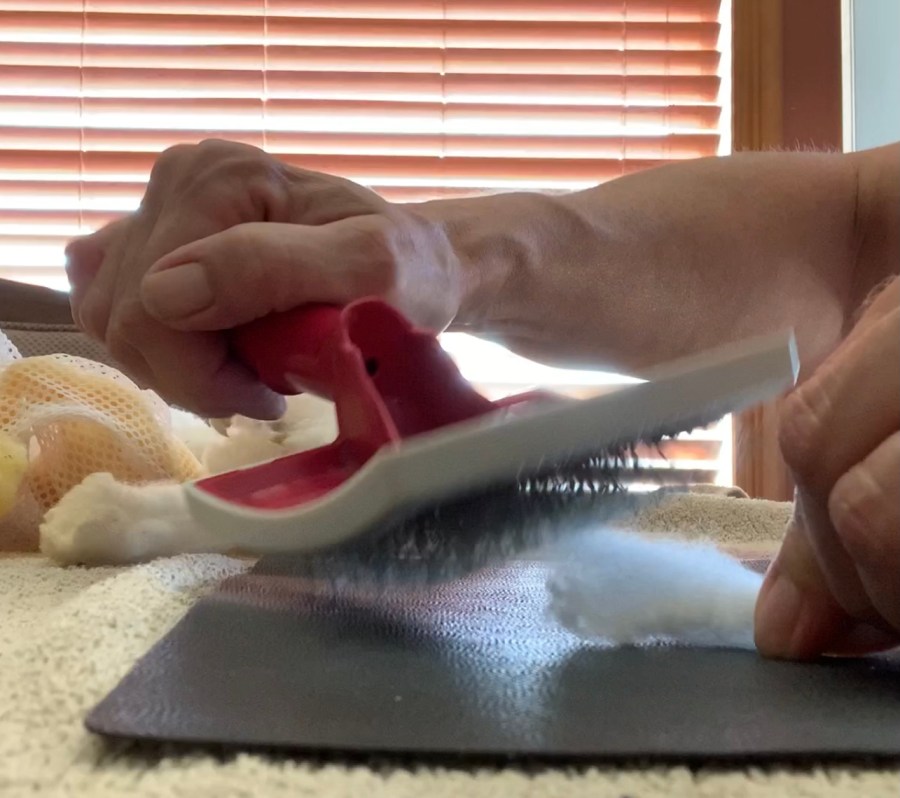 Flick Carding a Fine Fleece